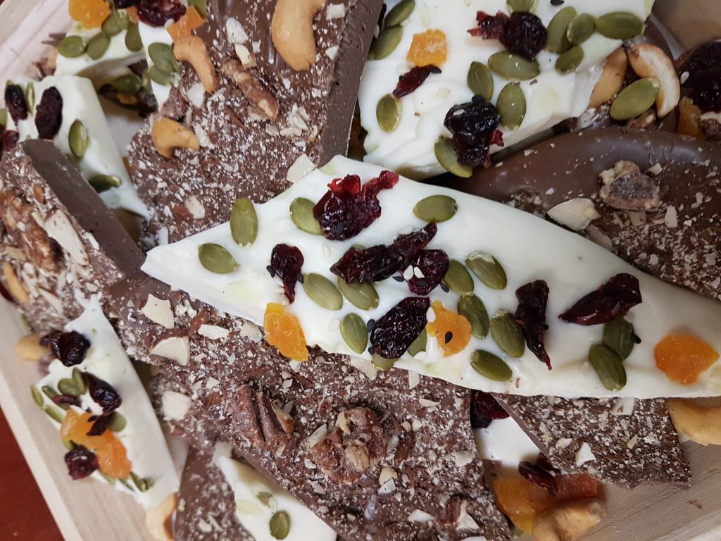 CHOCOLATE TRAIL MIX BARK | Pickle Barrel Catering